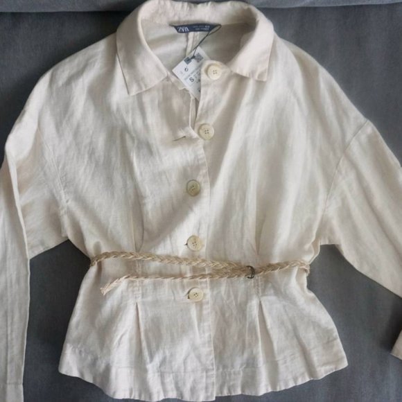 Zara | Jackets & Coats | Zara Linen Jacket | Poshmark